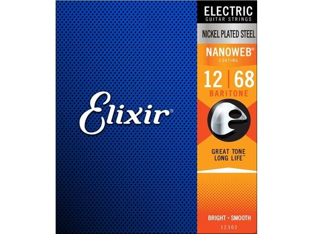Elixir #12302 Electric Guitar Strings Nanoweb 12-68 Baritone - JB Hi-Fi