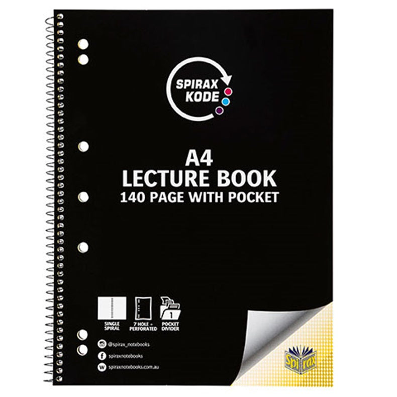 Spirax 958 Kode Lecture Book With Pocket 140 Page A4 10 Pack - JB Hi-Fi