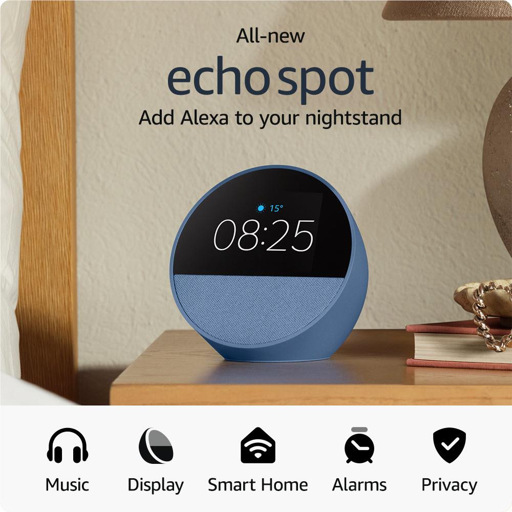 Amazon Echo Spot (Blue) - JB Hi-Fi