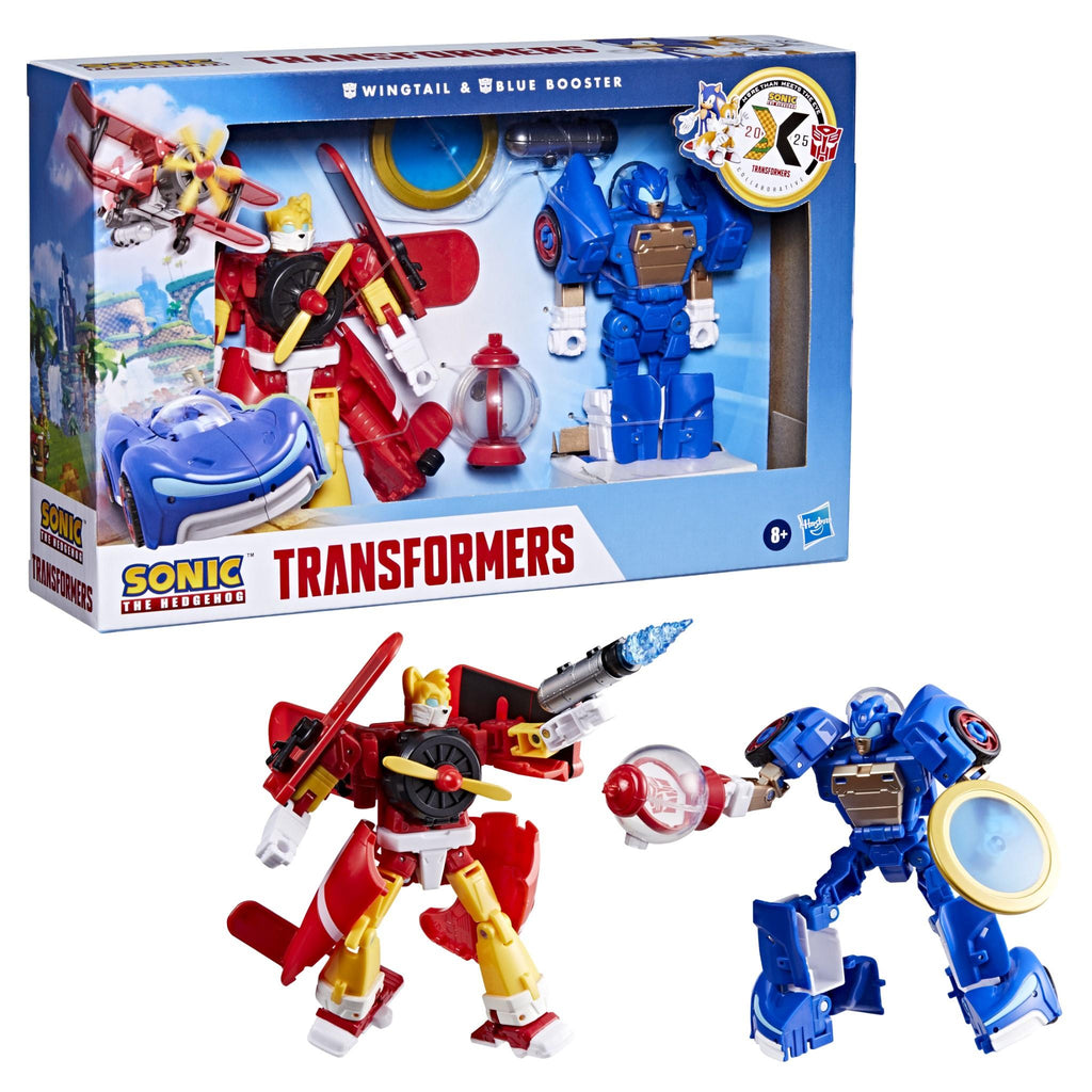 Transformers - Collaborative: Sonic The Hedgehog - Wingtail and Blue Booster Action Figures - JB ...