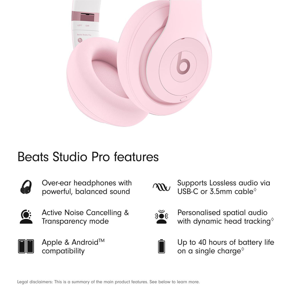 Beats Studio Pro ANC Over-Ear Wireless Headphones (Soft Pink) - JB Hi-Fi