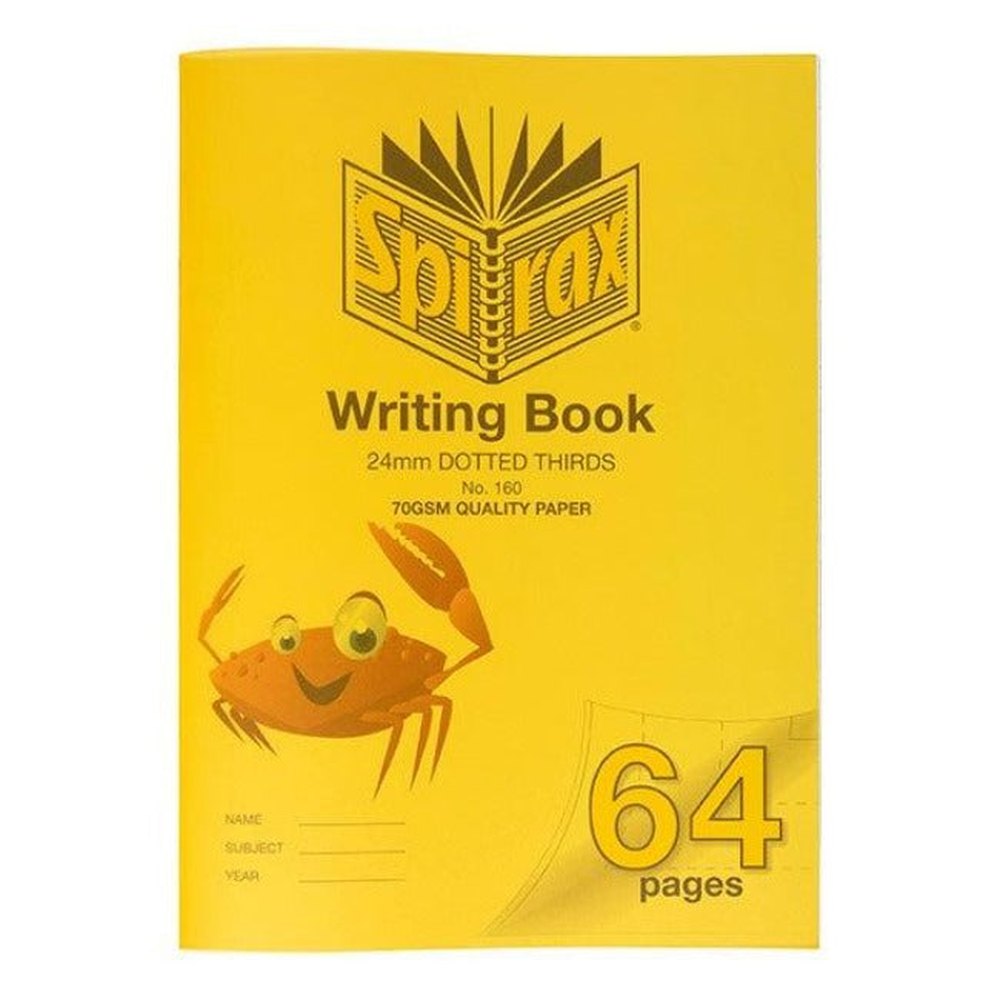 Spirax P160 Writing Book Dotted Thirds 24mm 70gsm 64 Page Crab (10 Pack) - JB Hi-Fi