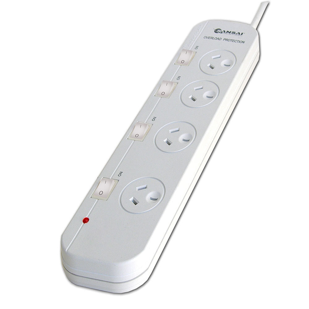 Sansai 4 Individual Switch Outlet Powerboard - JB Hi-Fi