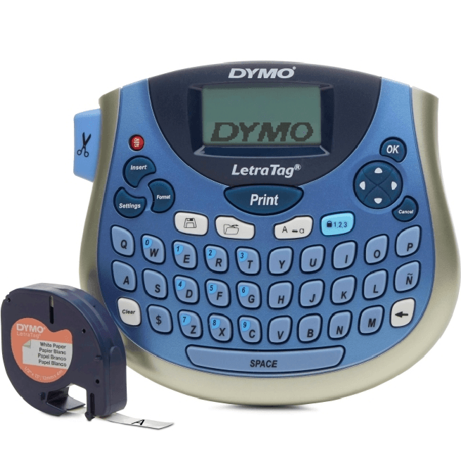 Dymo Letratag 100T Label Maker Printer Handheld Labeller (Blue) - JB Hi-Fi