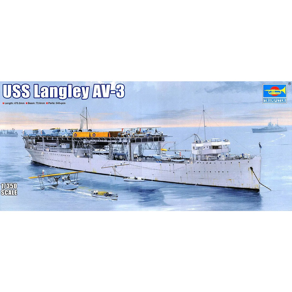Trumpeter 1/350 U.S. Navy AV-3 Seaplane (Aircraft) Carrier Scaled Plastic Model Kit - JB Hi-Fi