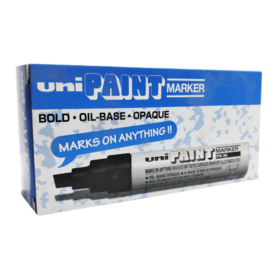 Uni-Ball PX30 Box 6 Paint Marker Chisel Tip 8mm (Bold Blue) - JB Hi-Fi