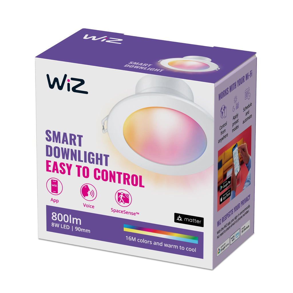 WiZ Colour & Tuneable White 90mm Smart Downlight - JB Hi-Fi