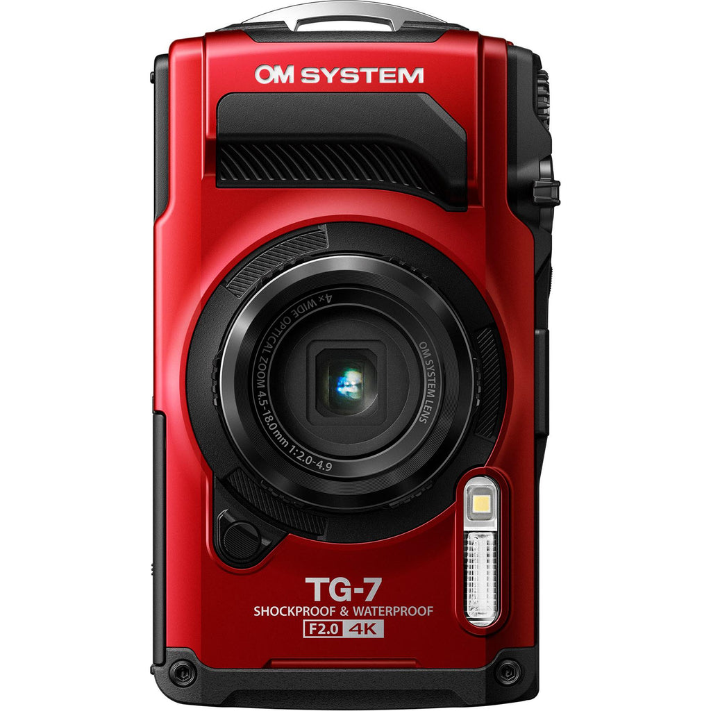 OM System TG-7 Tough Digital Camera (Red) - JB Hi-Fi