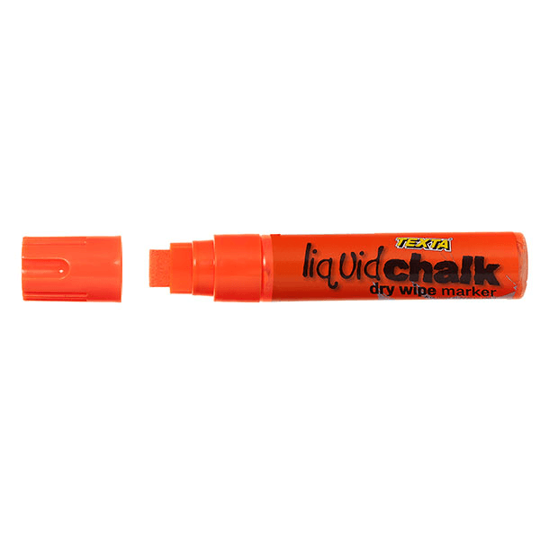 Texta Jumbo Liquid Chalk Marker Dry Wipe 15mm Nib Thick (Orange) [Pack ...