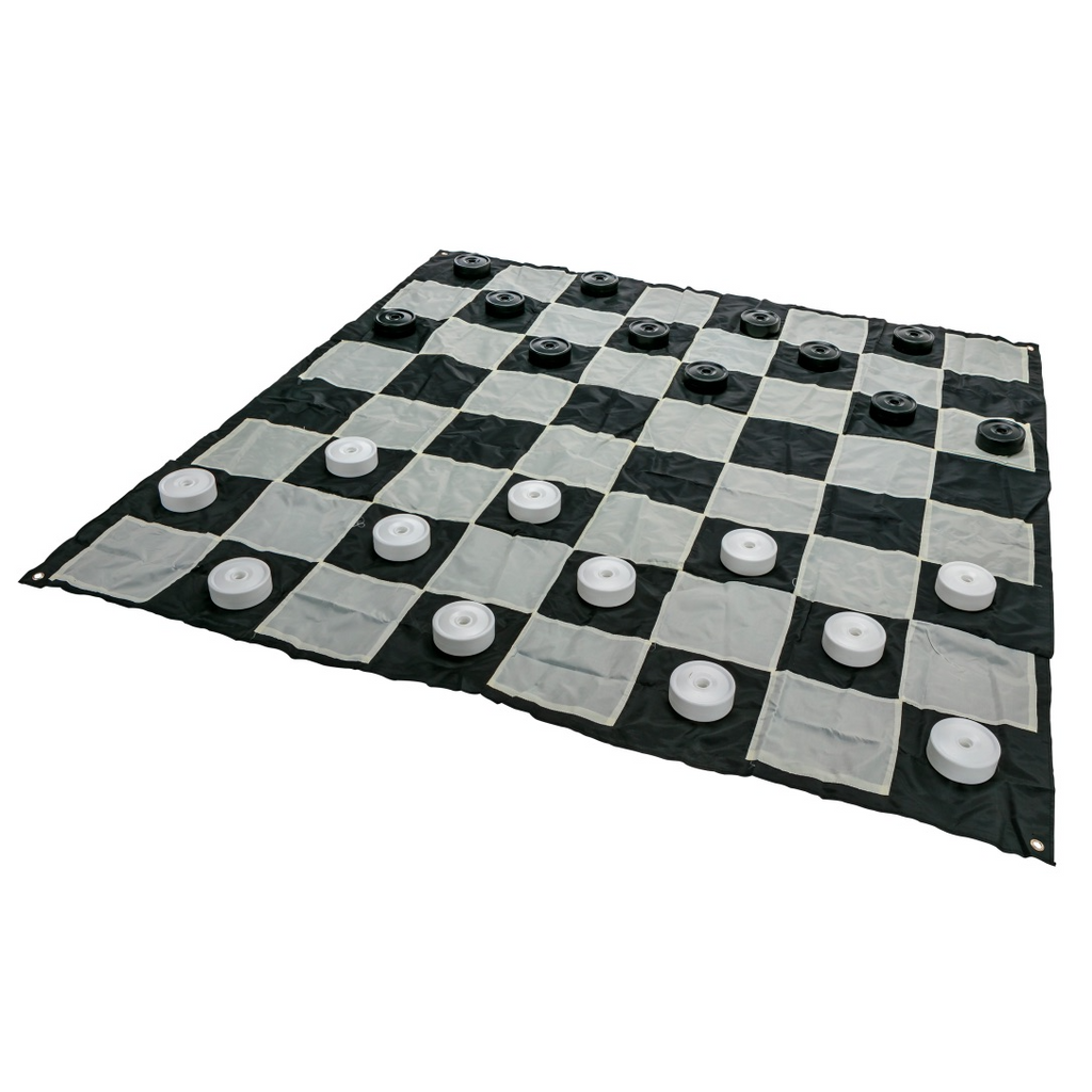 Jenjo Games Mega Size Plastic Outdoor Checkers Game Set with Mat - 1.5 ...