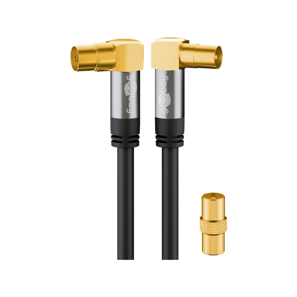 Goobay Antenna Cable (135 dB) (M/F) w/Adapter for TV / Receiver (Sky ...