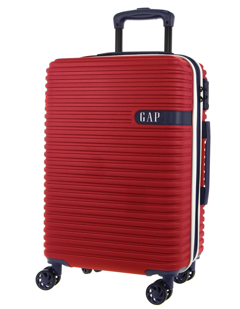 GAP Hard-Shell Suitcase 4 Wheel Hidden Pocket Cabin Luggage 56cm Red ...