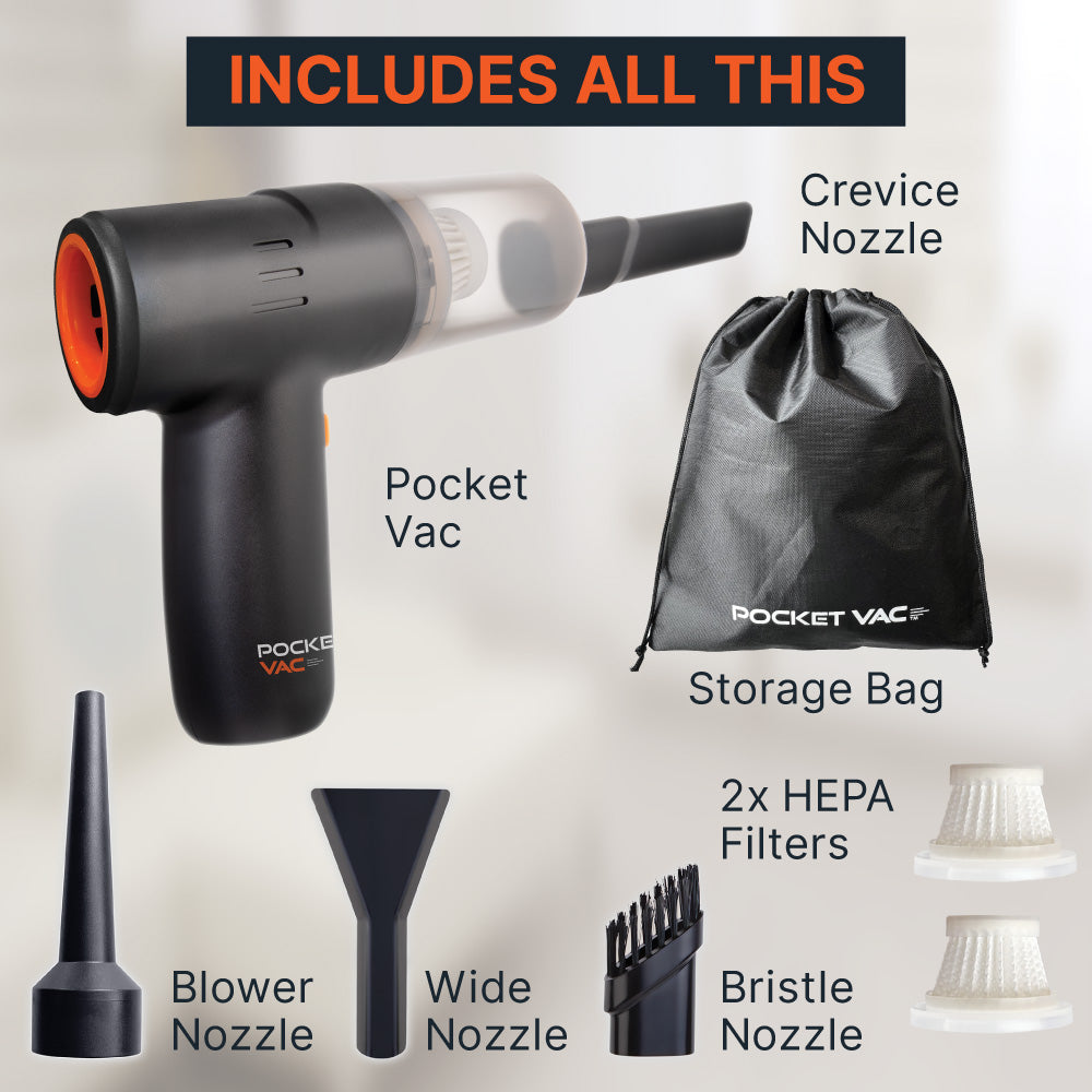 Pocket Vac 2-in-1 Handheld Portable Vacuum & Blower - JB Hi-Fi