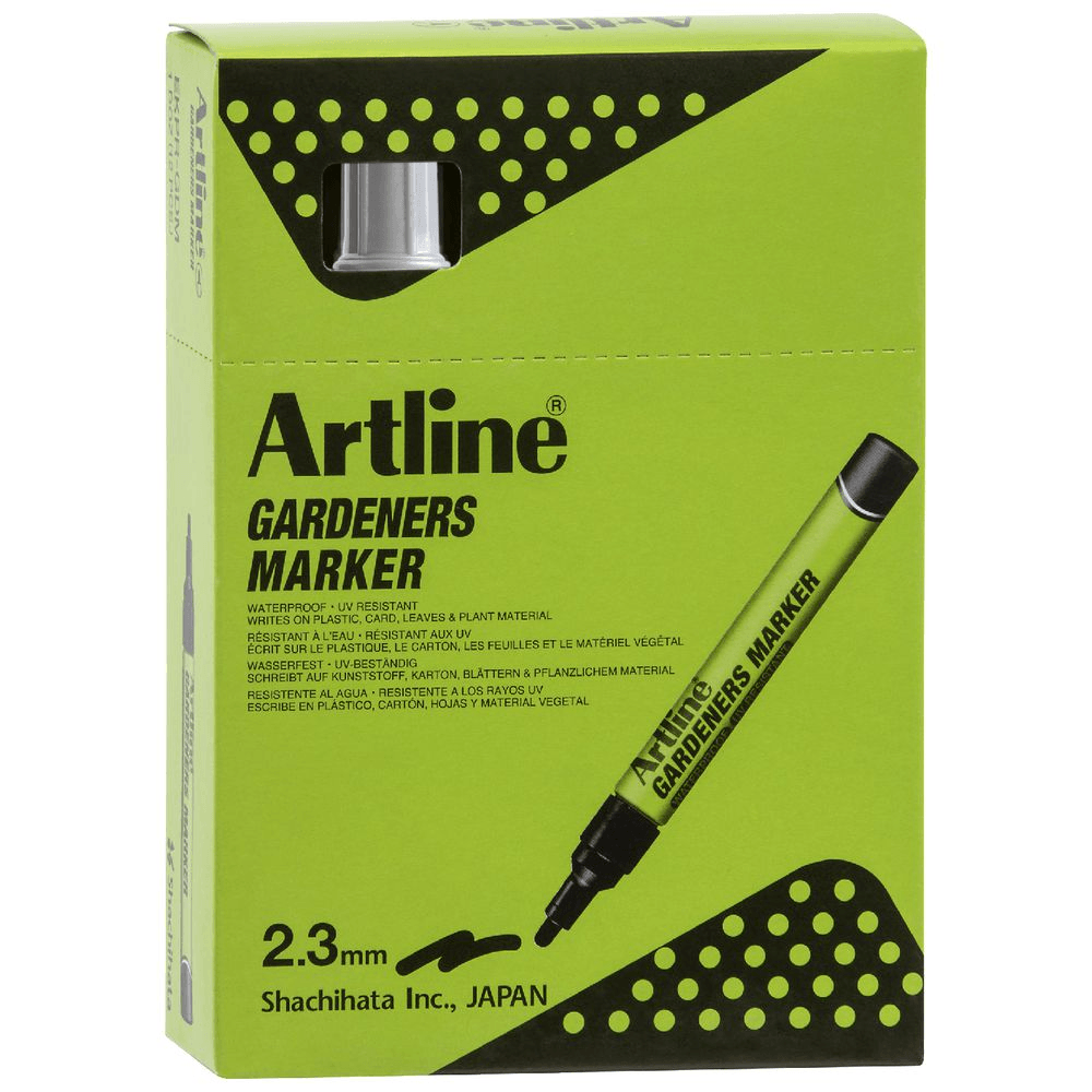 Artline Box 12 Garden Waterproof Permanent Marker (Silver) - JB Hi-Fi