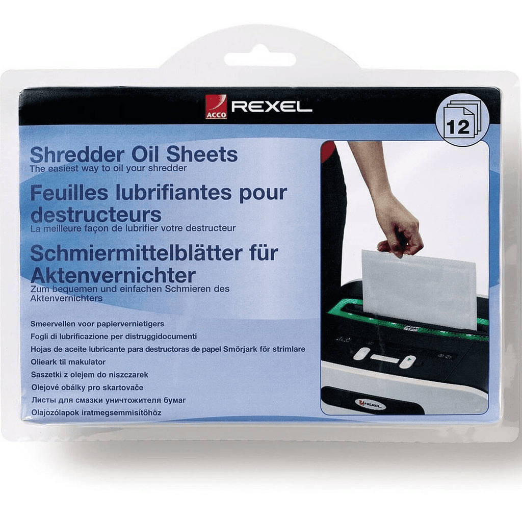 Rexel 12-Pieces Shredder Oil Sheets - JB Hi-Fi