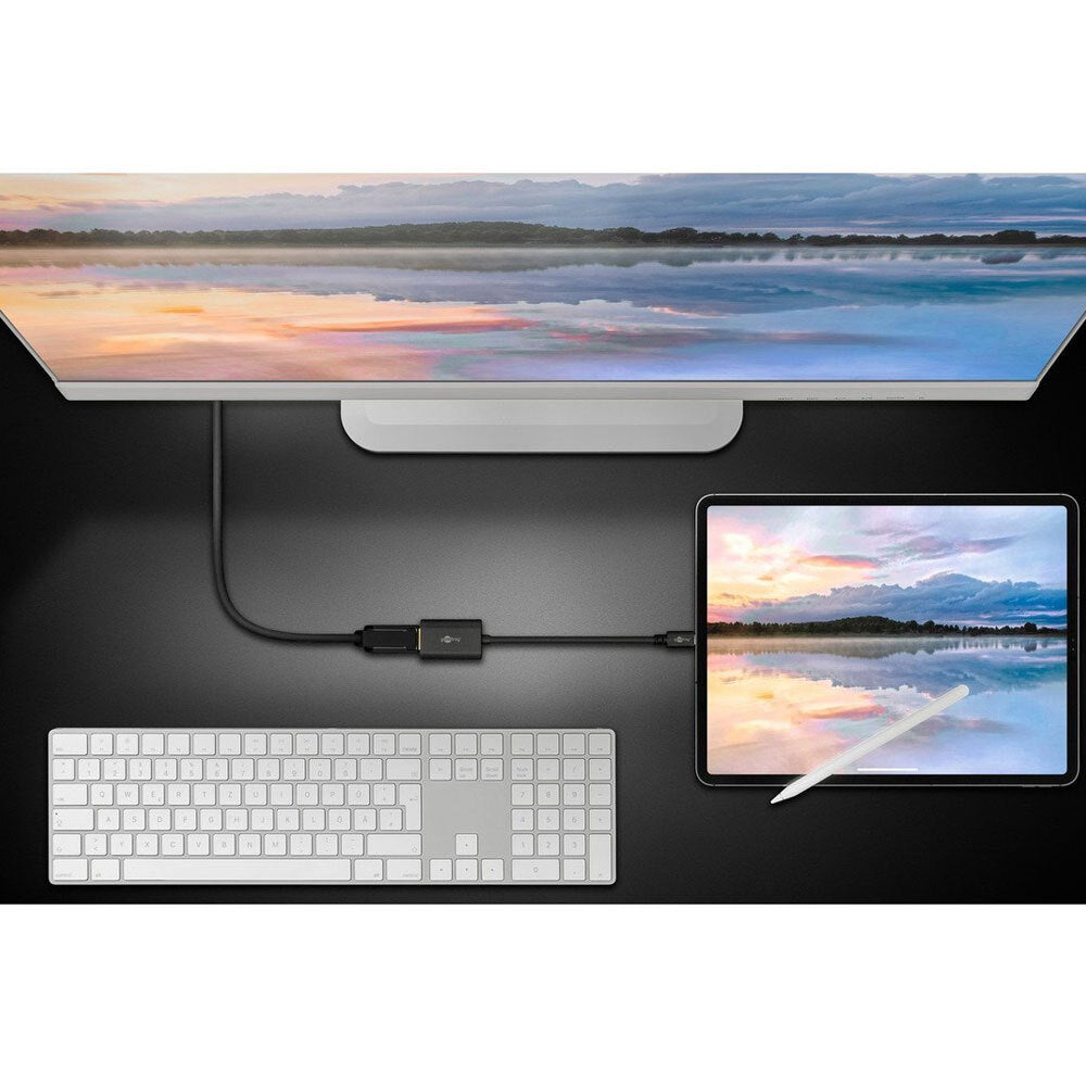 Goobay 0.2m USB-C Display Port Adapter 60Hz (Black) - JB Hi-Fi