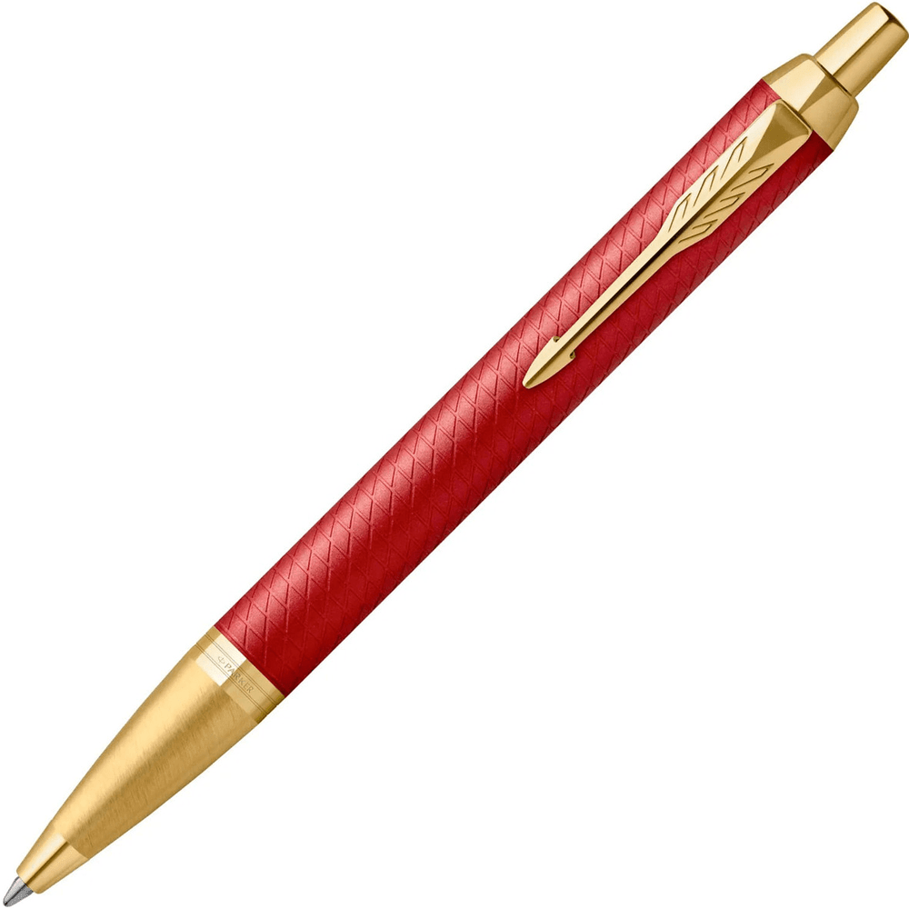 Parker IM Premium Ballpoint Pen Trim Retractable Gift Box (Red Gold ...