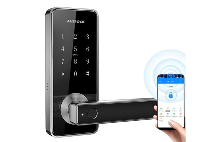 Auslock H11B Fingerprint Bluetooth Wi-Fi Smart Door Locks - JB Hi-Fi