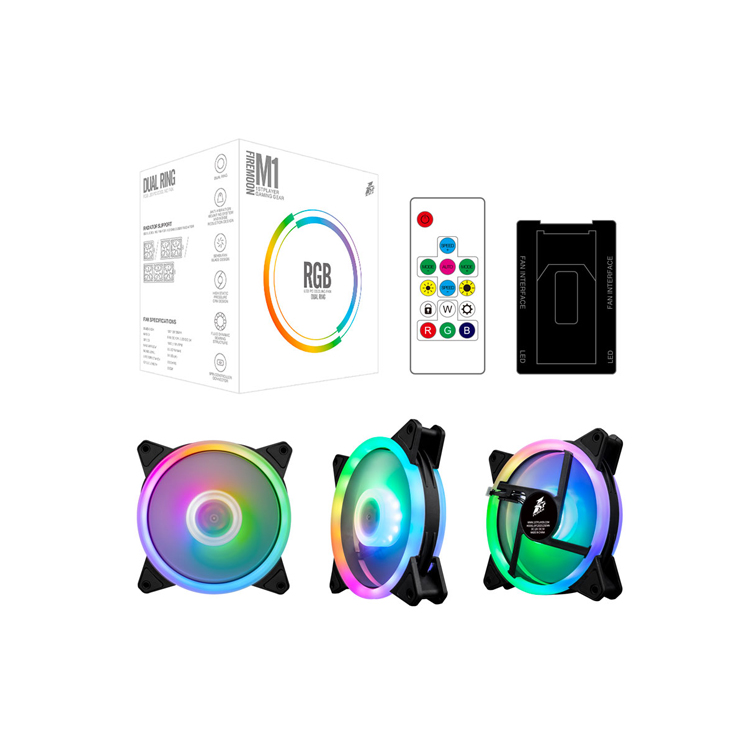 1st Player FireMoon M1 3x 120mm RGB Case Cooling Fan Combo with Remote ...
