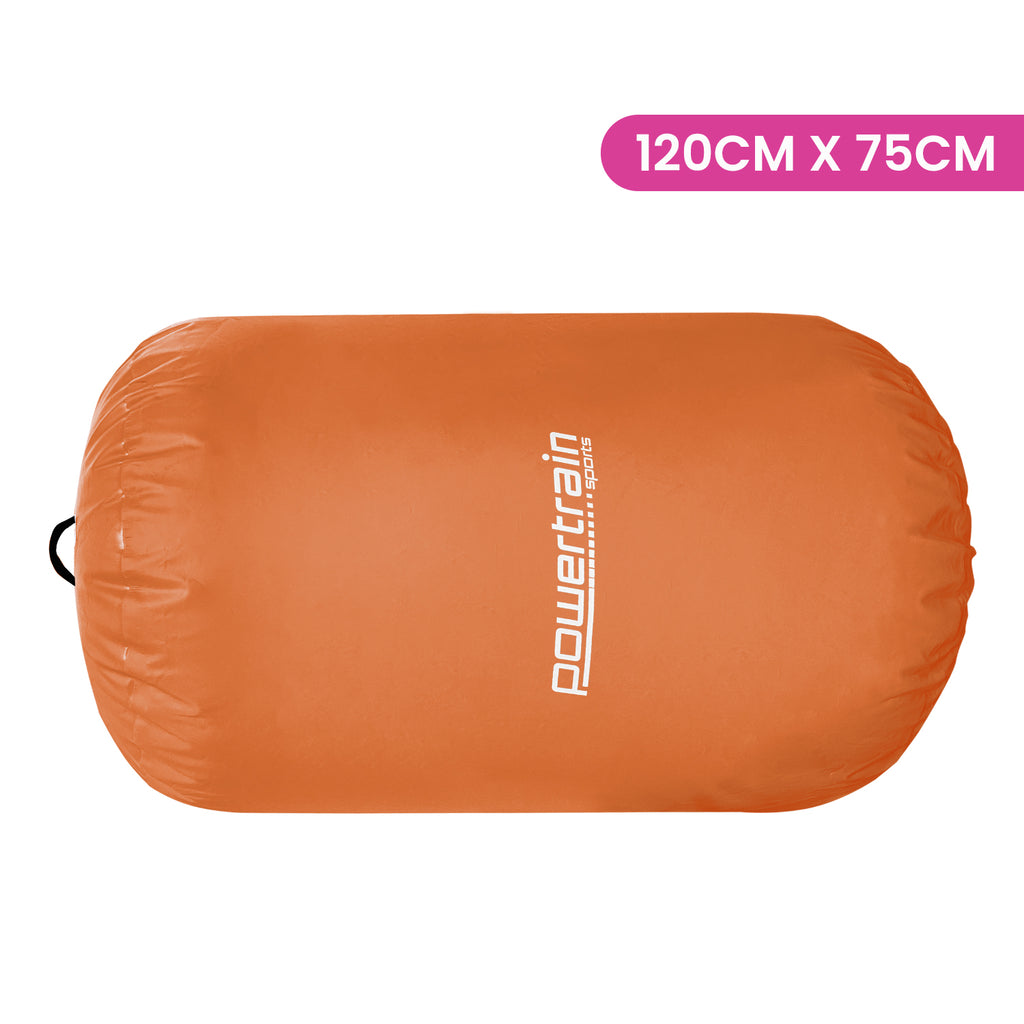 Powertrain Inflatable Air Barrel Exercise Roller (Orange) - JB Hi-Fi