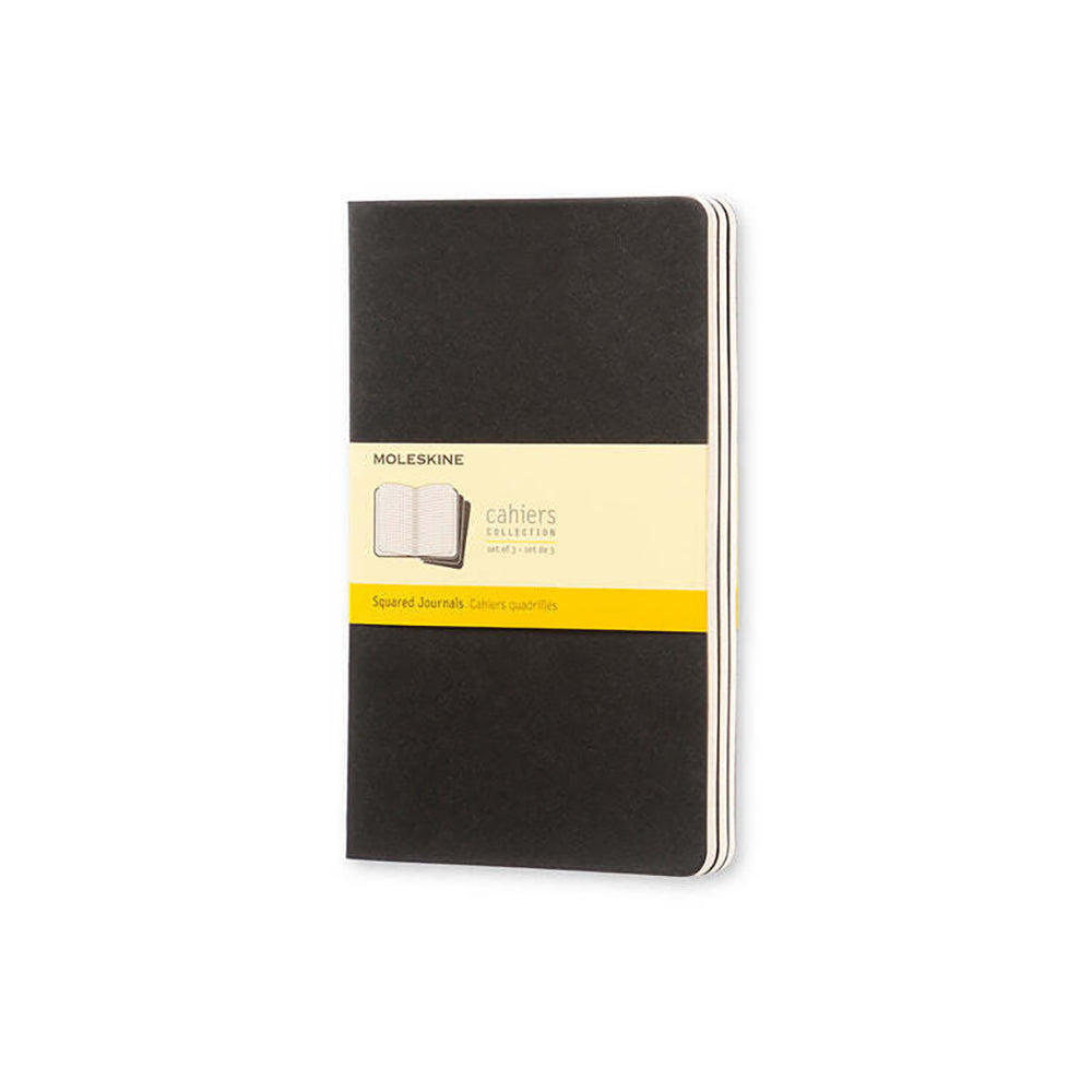 Moleskine Cahier Soft Cover Notebook Grid Set Large (Black) [3-Pieces ...