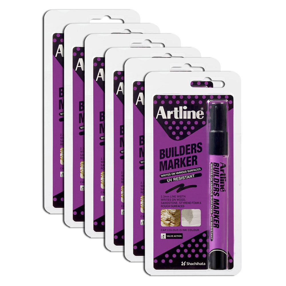 12PK Artline Builders Permanent Marker 2.3mm Bullet Nib - Black Hs - JB ...