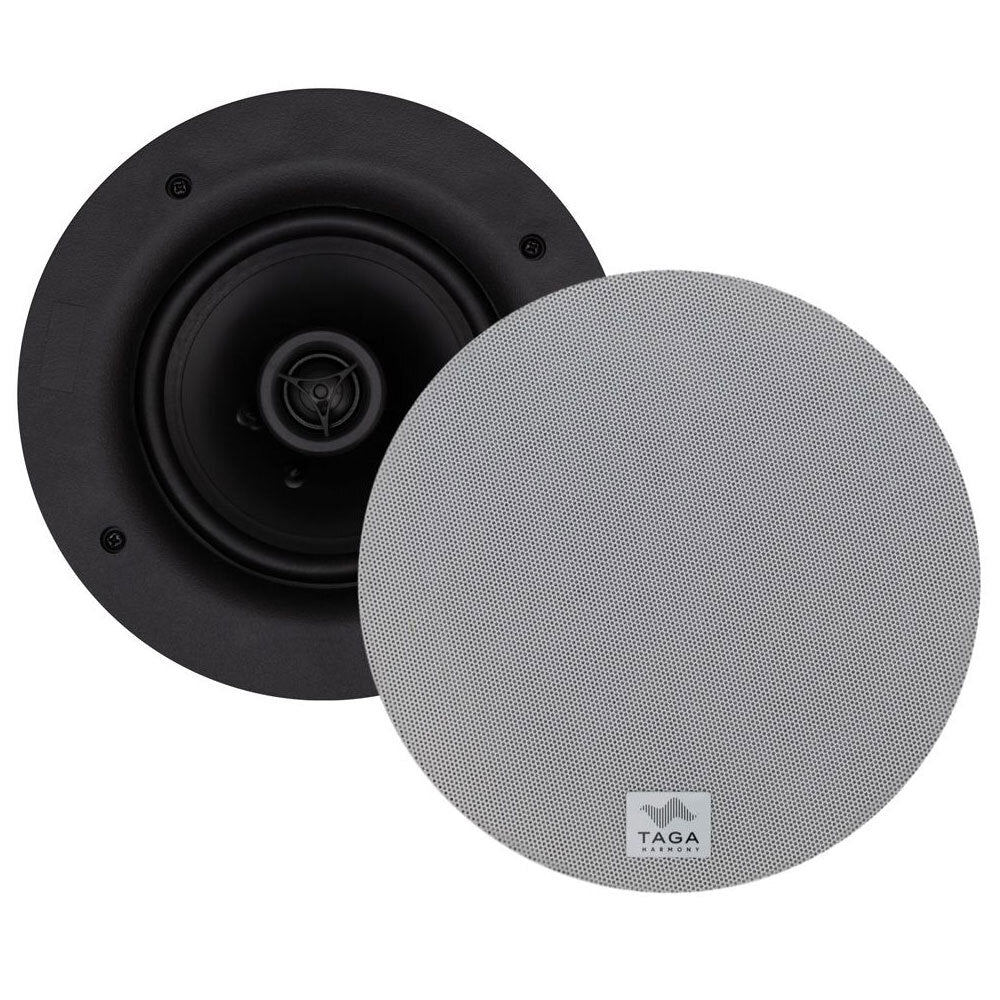 TAGA Harmony 6.5" 2-Way In-Ceiling Speakers Pair (White) - JB Hi-Fi