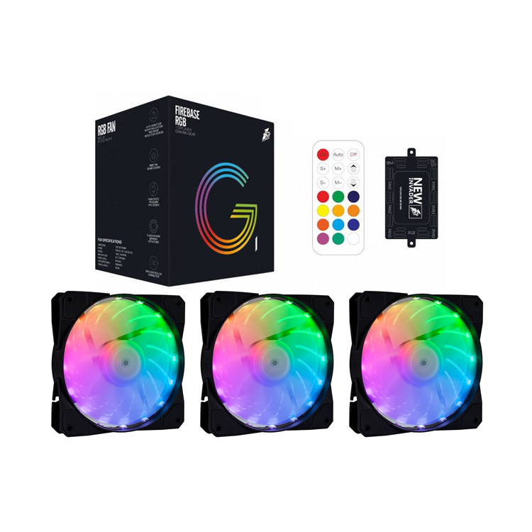 1st Player FireBase G1 3x 120mm RGB Case Cooling Fan Combo with Remote ...