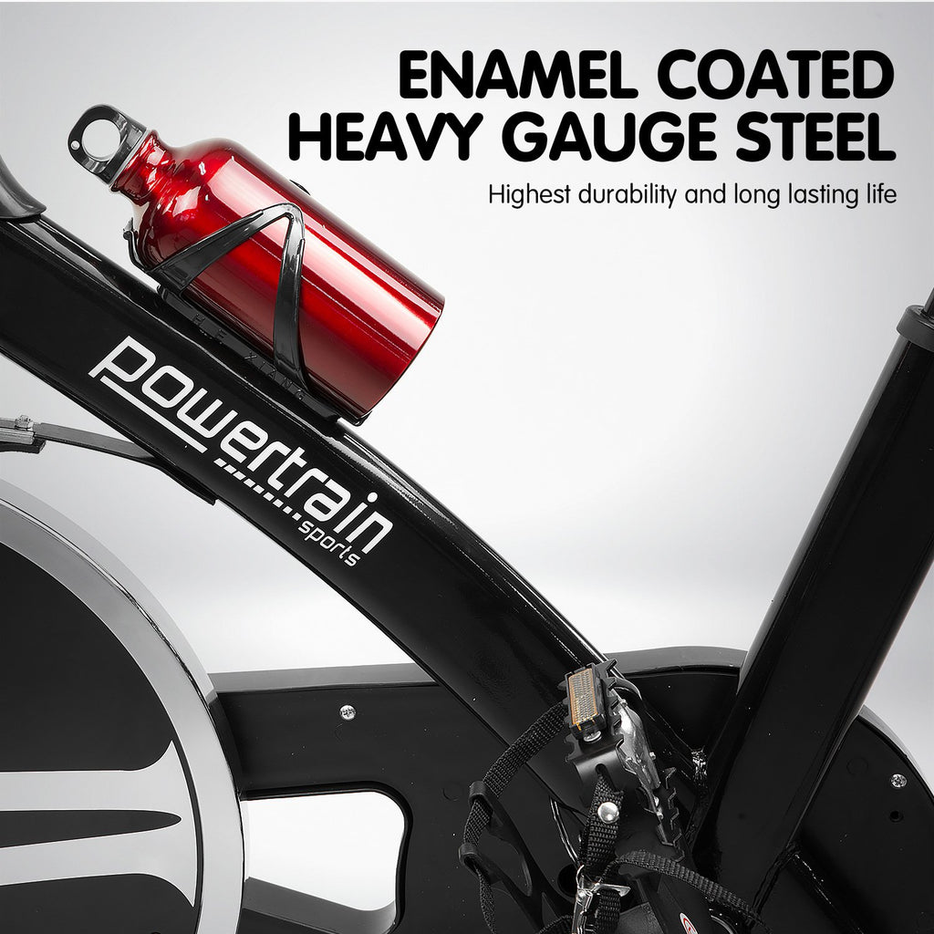 Powertrain Home Gym Flywheel Exercise Spin Bike (Black) - JB Hi-Fi