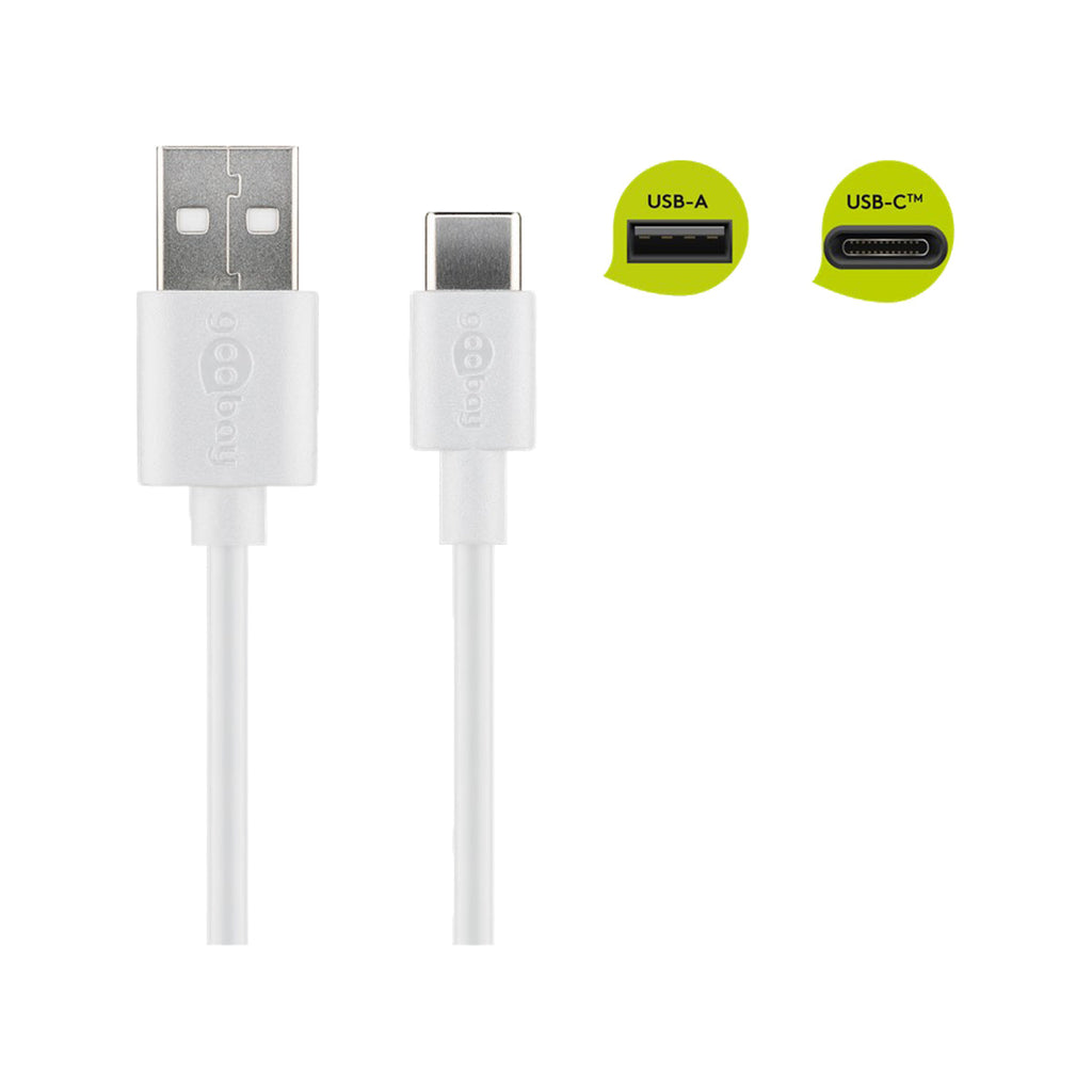 Goobay Charging and Sync Cable USB-A > USB-C™ 0.5M (White) - JB Hi-Fi