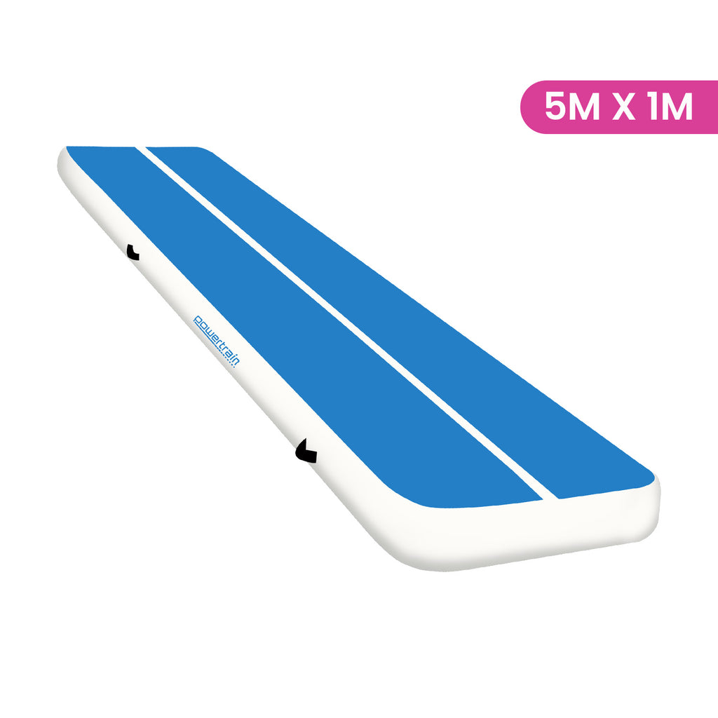 Powertrain 5m x 1m Air Track Inflatable Gymnastics Mat (Blue/White ...