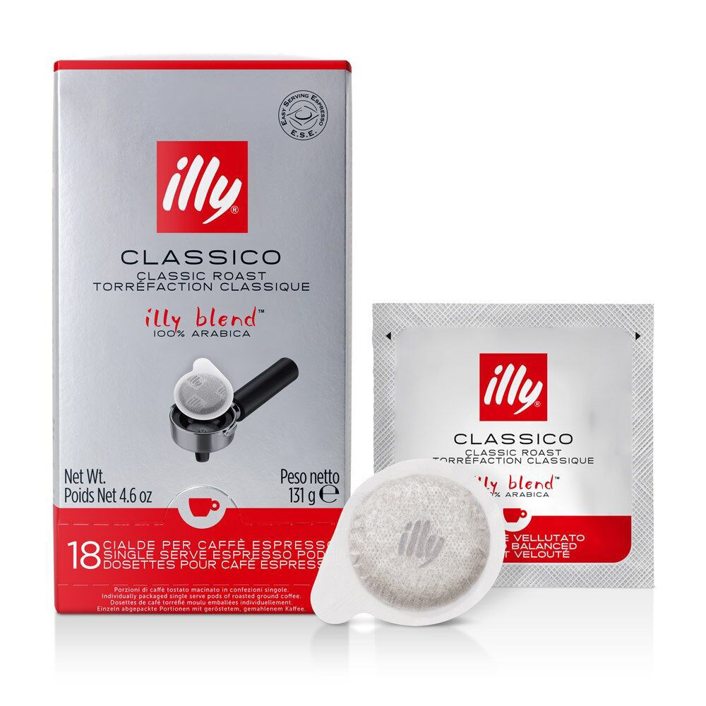 Illy Arabica Classico Espresso E.S.E Pods 131g Classic Roast 12x18pcs - JB Hi-Fi