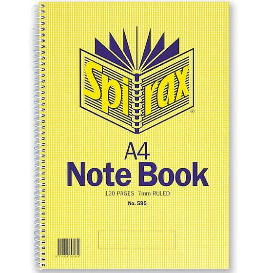 Spirax 595 Notebook 7mm Ruled Lines Spiral Bound 120 Page (A4) [10 Pac ...