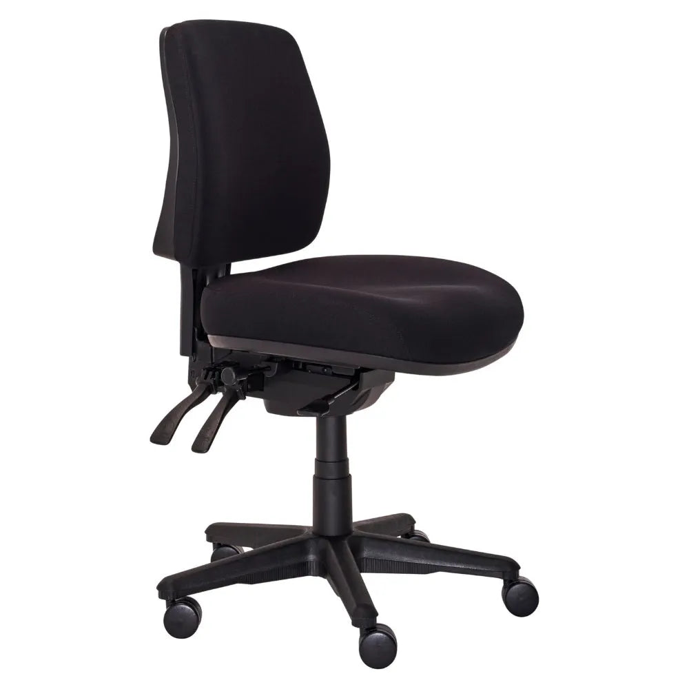Buro Roma 3 Office Chair Lever Mid Back with Seat Slide (Black) - JB Hi-Fi