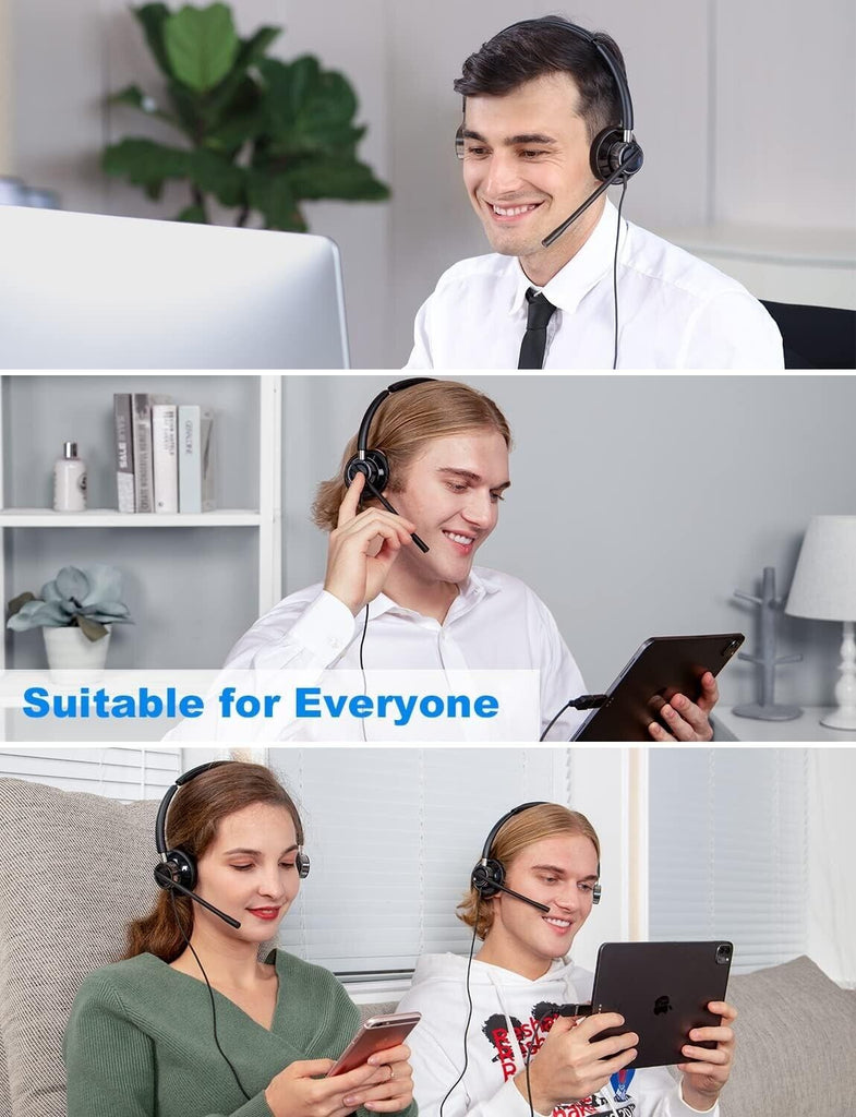 New Bee USB Headset with Flexible Microphone for L/R Side Computer - JB ...