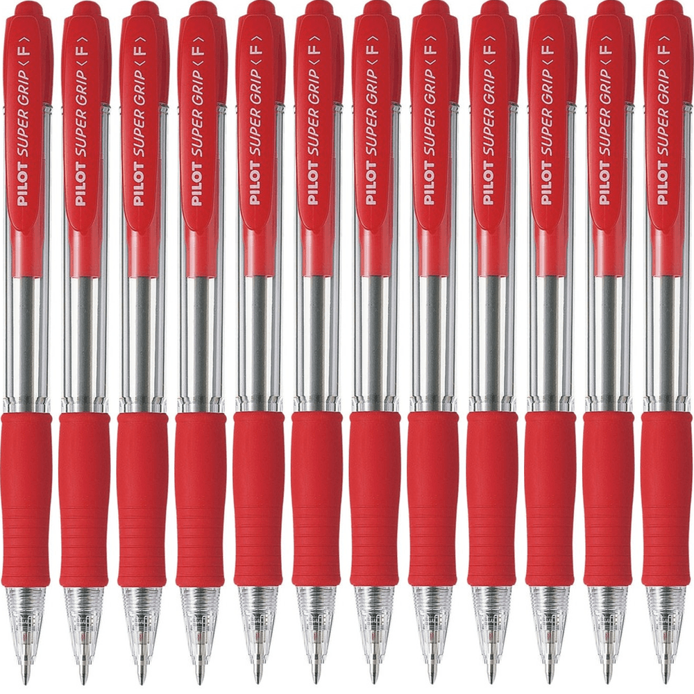 Pilot BPGP-10R-F-R Super Grip Retractable Ballpoint Pen Fine 0.7mm (Red ...