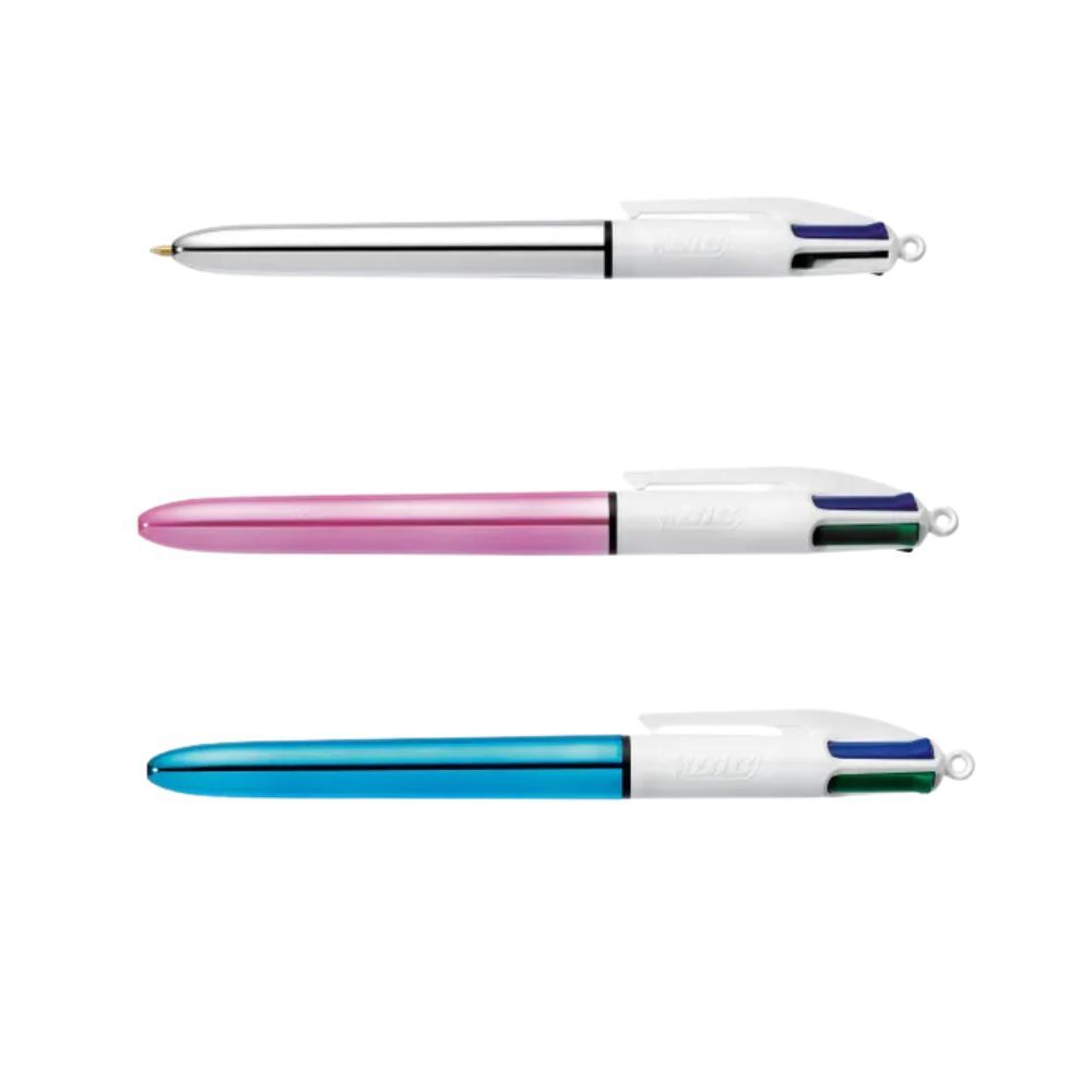 Bic 4-Colour Shine Metallic Pens Set 1.0mm Stationery (3-Pack) - JB Hi-Fi