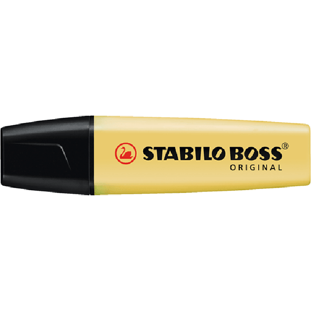 Stabilo Box 10 Boss Highlighter (Pastel Milky Yellow) - JB Hi-Fi