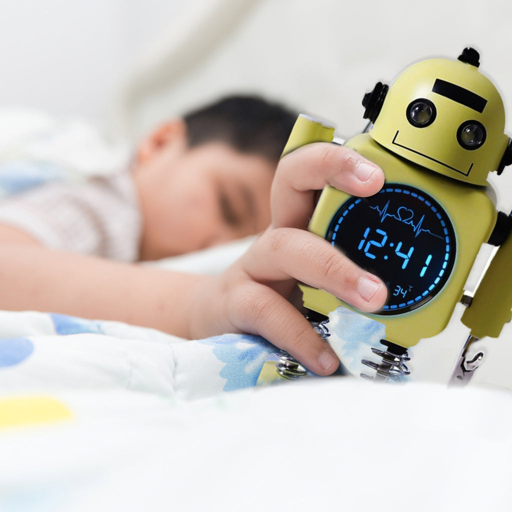 Laser Kids Digital Robot Alarm Clock with Date & Temperature (Yellow ...