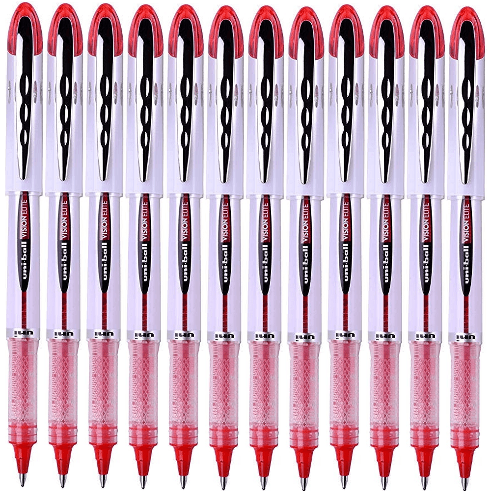 Uni-Ball UB-200 Vision Elite Rollerball Pen Fine 0.8mm (Red) [Box 12 ...
