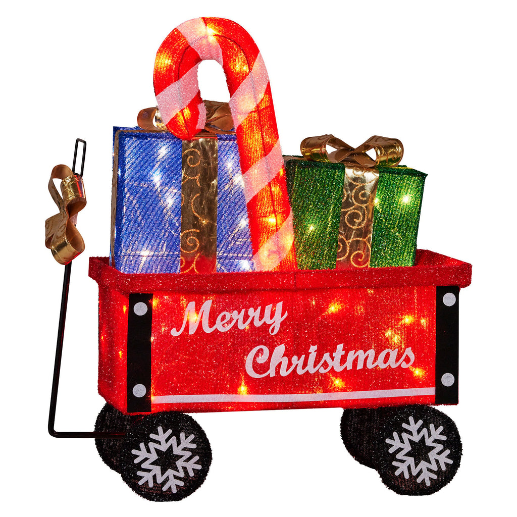 Christabelle Christmas Cart Display with Candy Cane & Presents Warm ...