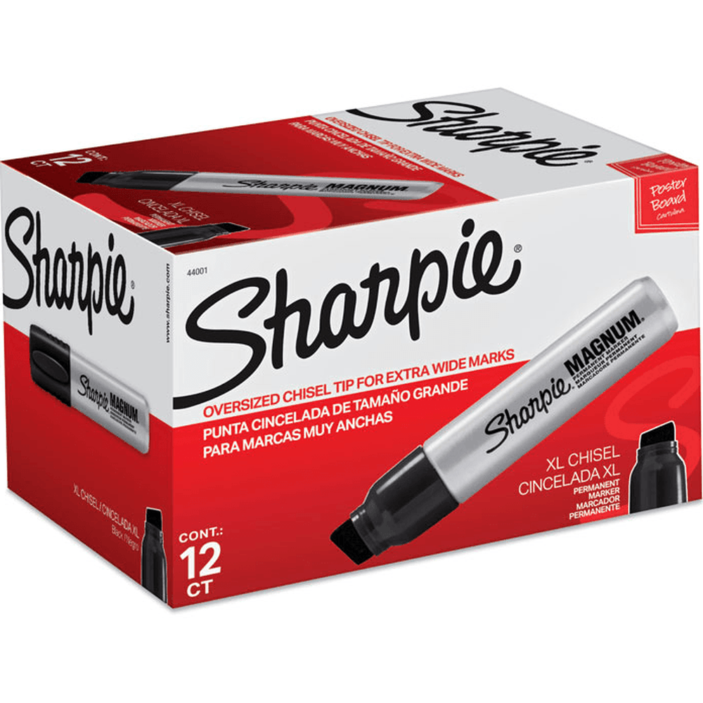 Sharpie Box 12 Magnum King Size Wide Permanent Marker Chisel (Black ...