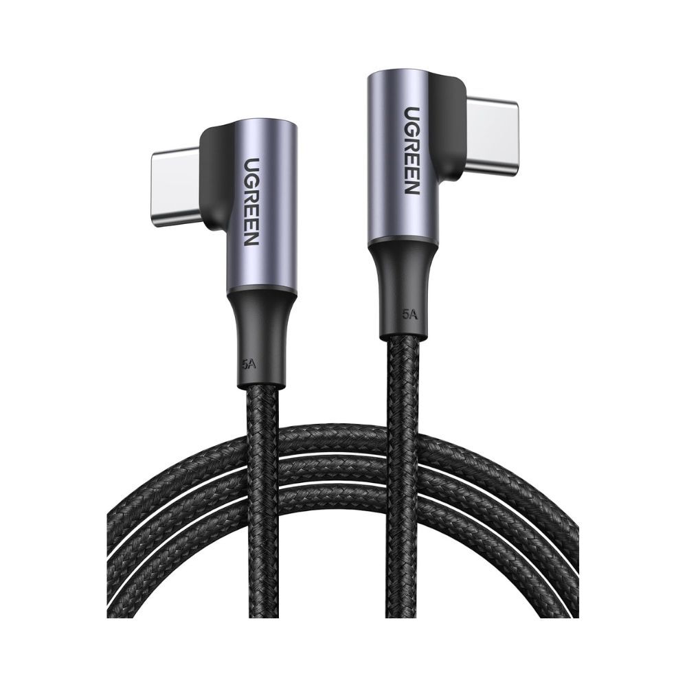 UGREEN 90° USB-C to 90° Angled USB-C Braided Cable (1M) - JB Hi-Fi