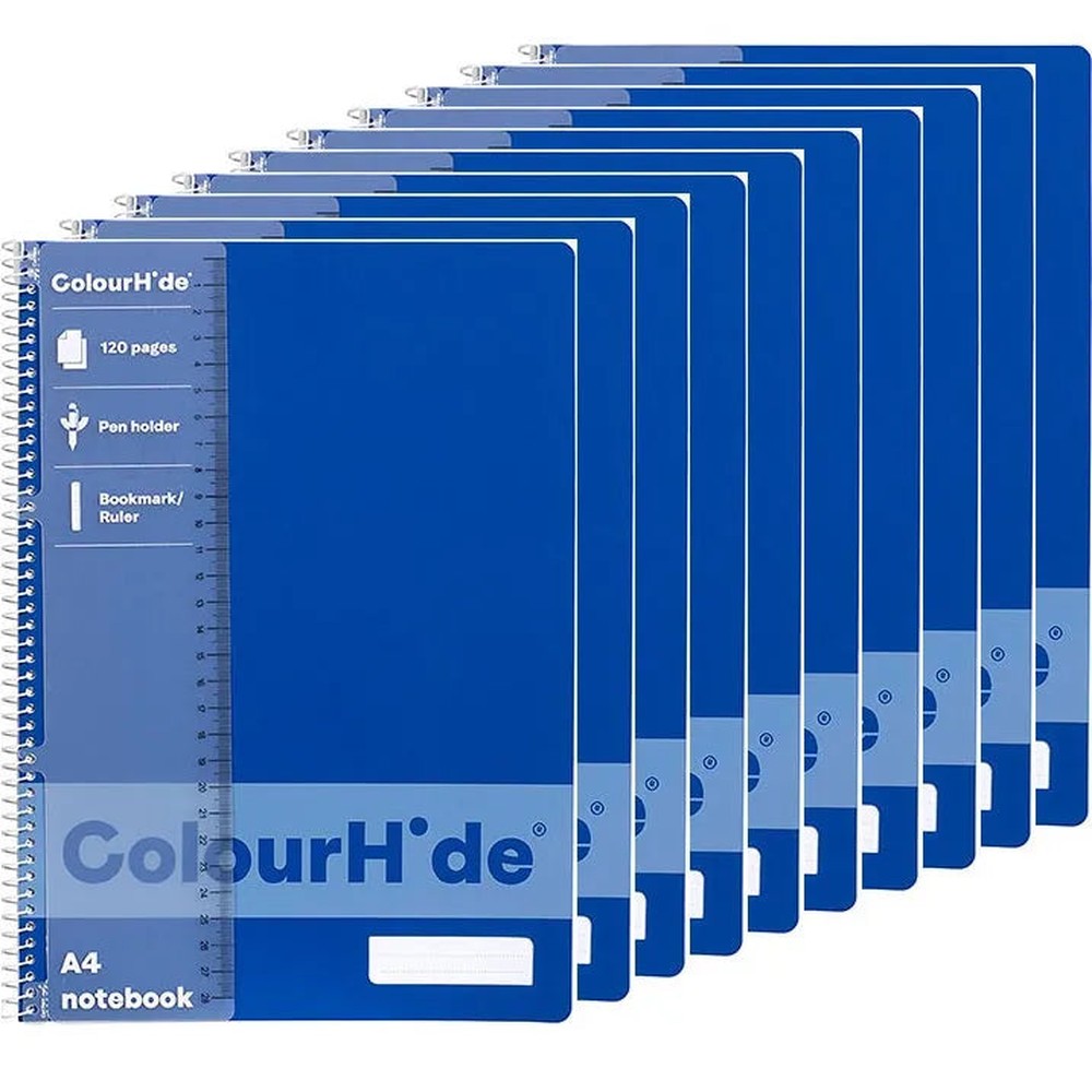 Colourhide Notebook 120 Page A4 Classic (Blue) [10 Pack] - JB Hi-Fi