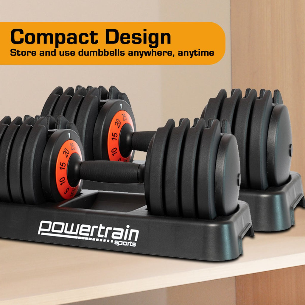 Powertrain 50kg GEN2 Pro Adjustable Dumbbell Set - JB Hi-Fi