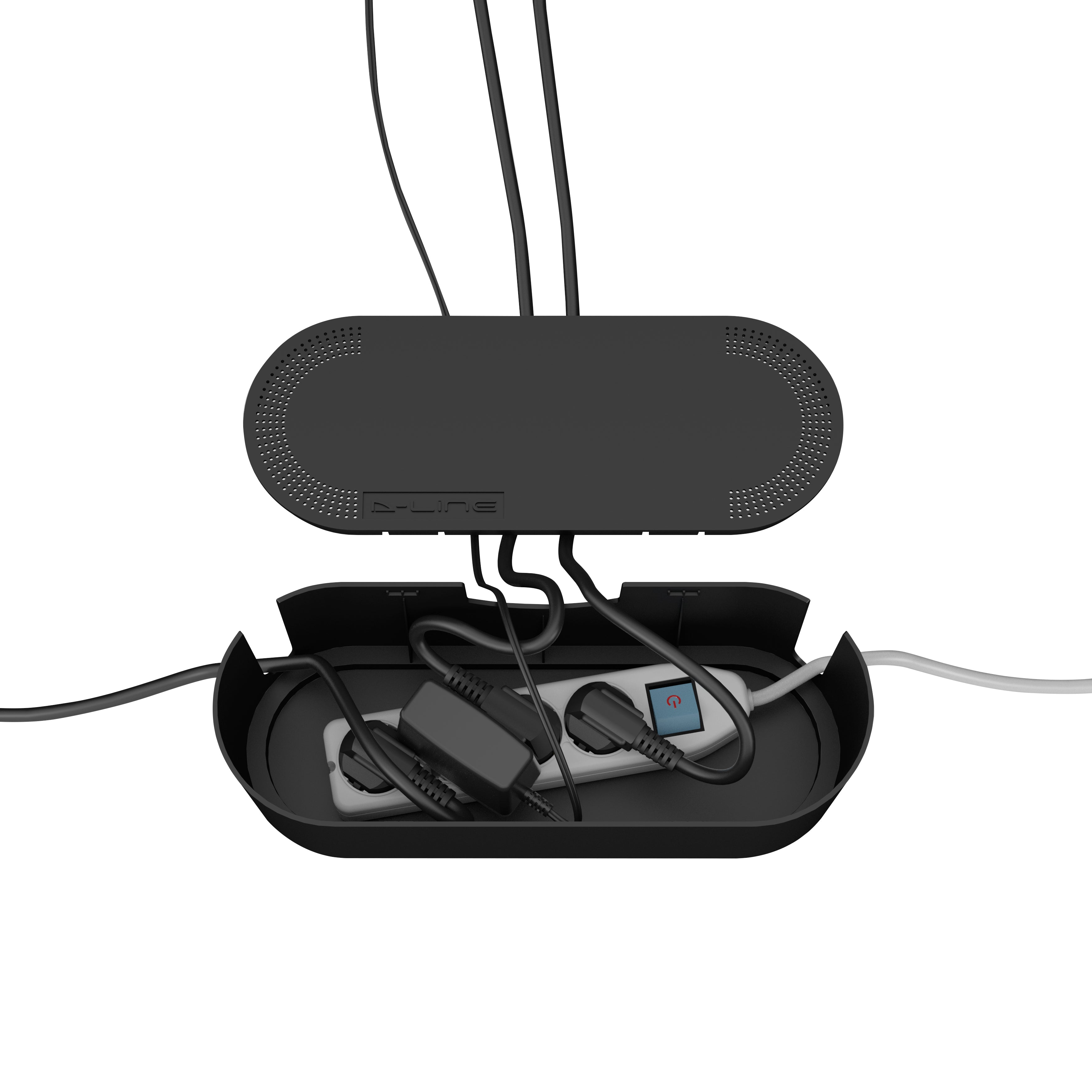 D-Line Cable Tidy Unit Cable Management Box - Small (Black) - JB Hi-Fi