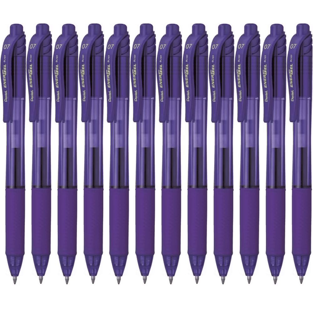 Pentel BL107 Box 12 Energel-X Retractable Gel Ink Pen 0.7mm (Violet ...