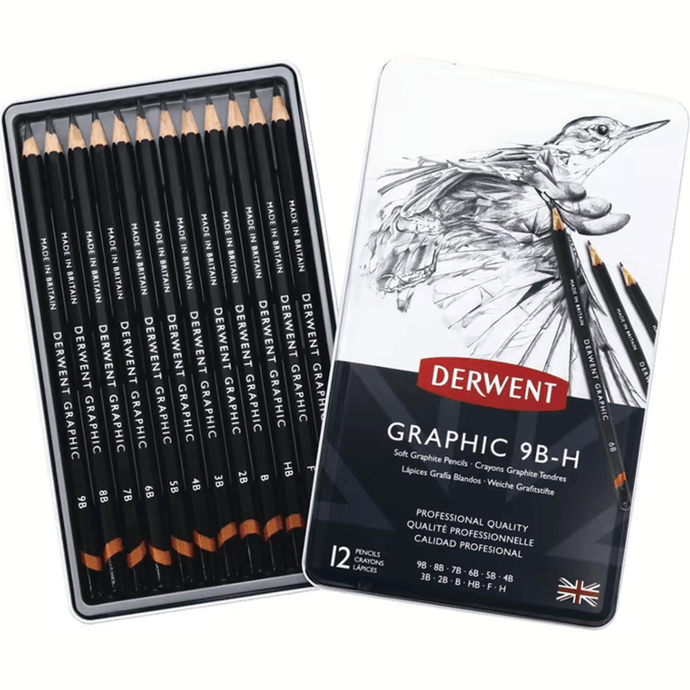 Derwent Graphic Sketching Set Tin 12 - JB Hi-Fi