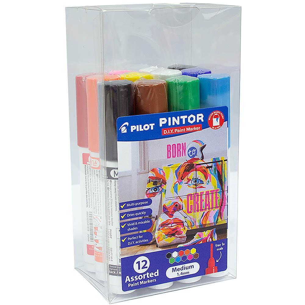Pilot Pack 12 Pintor Paint Marker Medium Bullet Point 1.4mm (Assorted ...