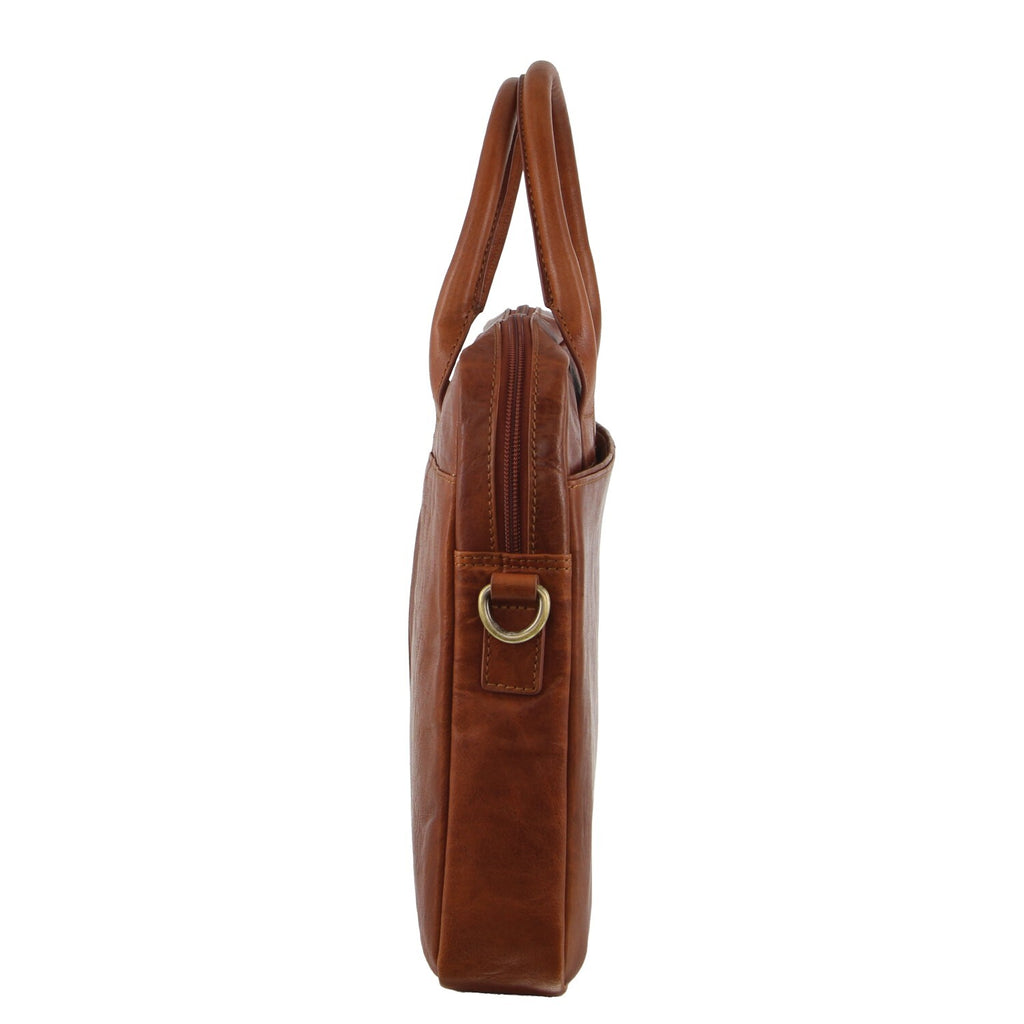 Pierre Cardin Leather 15" Multi-Handle Laptop Bag (Tan) - JB Hi-Fi